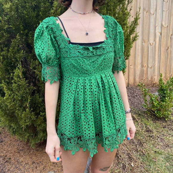 Moda International | Tops | Y2k Green Cottagecore Fairycore Whimsical ...